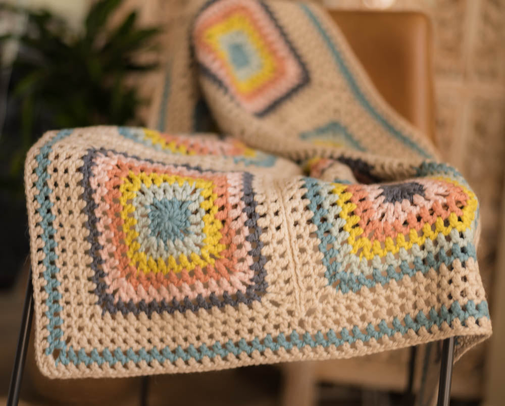 Granny Square Lite Blanket (9-square version) Crochet Kit – Pam Powers ...